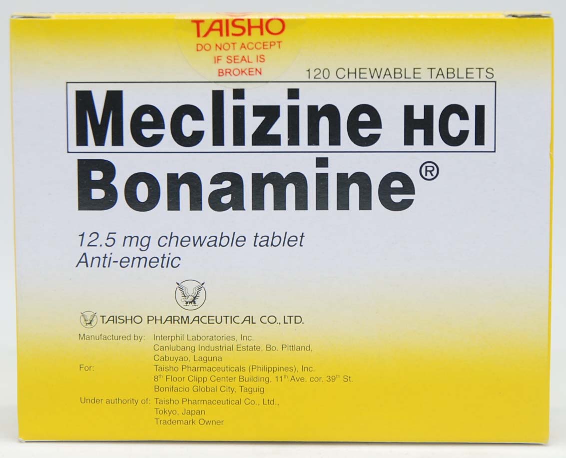 BONAMINE Meclizine Hydrochloride 12.5mg Chewable Tablet 120's price in ...